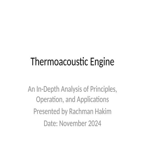 Project A Thermoacoustics | PPT