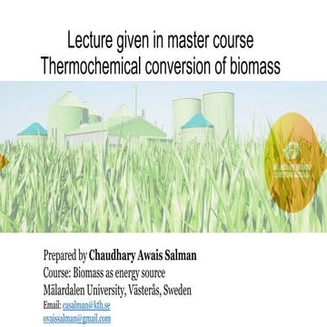 Thermochemical conversion of biomass | PDF