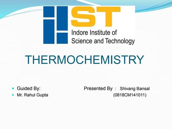 Thermochemistry And Its Definition Including Practical Application Ppt