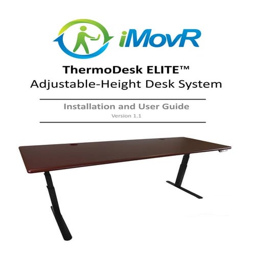 ThermoDesk ELITE Adjustable-Height Desk System - Installation and User ...