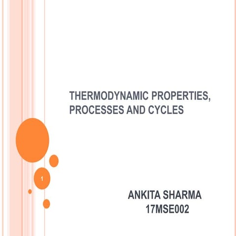 Thermodynamic properties, processes and cycles | PPT