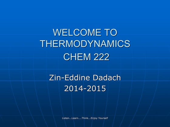 BASIC THERMODYNAMICS | PPT