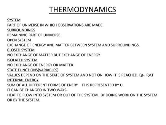 Thermodynamics | PPT | Chemistry | Science