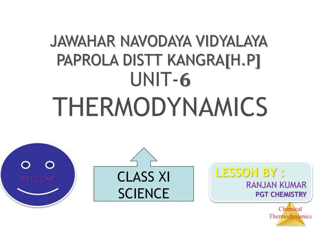 BASIC THERMODYNAMICS | PPT | Chemistry | Science