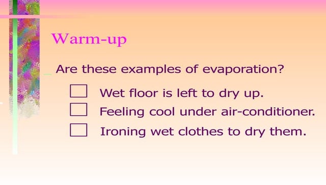 Example Of Evaporation