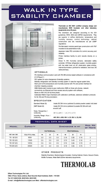 Thermolab Stability Chamber | PDF