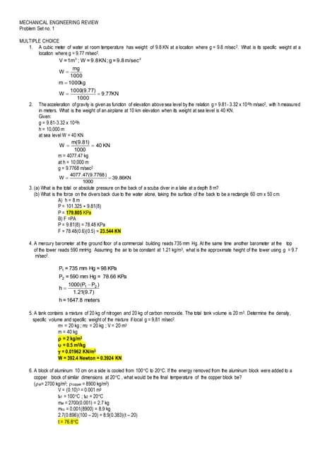 MET 211 Steam tables practice_examples | PDF