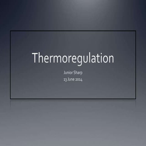 Thermoregulation | PPTX