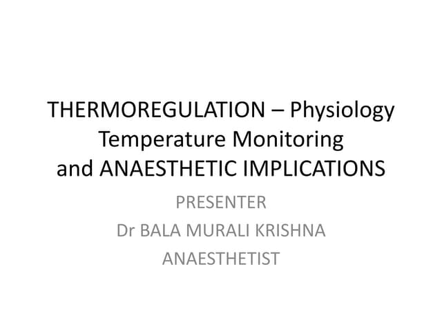 Homeostasis and thermoregulation. | PPTX