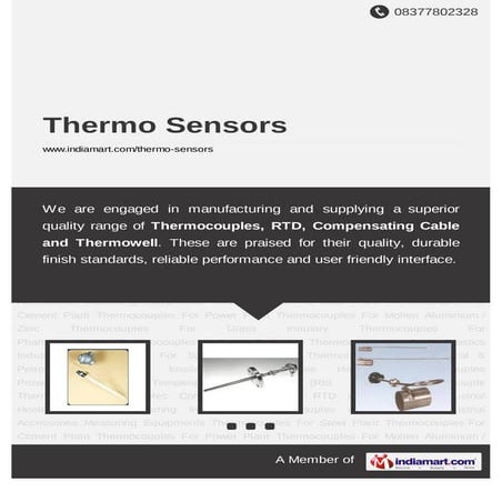 Thermo Sensors, Nagpur, Thermocouples For Steel Plant | PDF