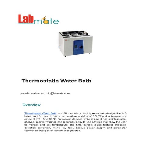 Thermostatic Water Bath | PDF