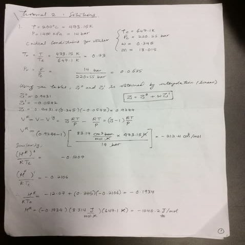 Thermo tutorial 2_solution | PDF