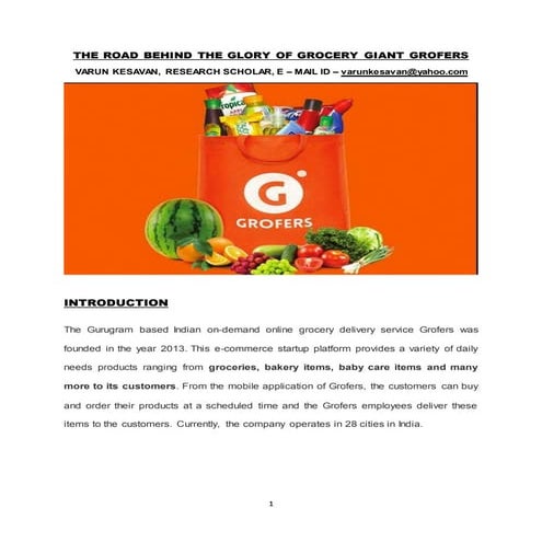 THE ROAD BEHIND THE GLORY OF GROCERY GIANT GROFERS | DOCX