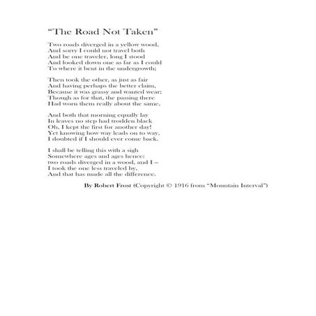 The road not taken | DOCX
