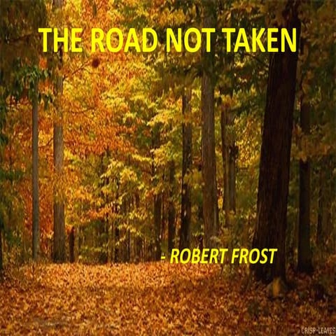 THE ROAD NOT TAKEN- kseeb grade 7 english | PDF