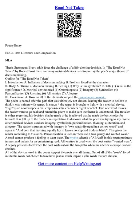 Road not taken | PPT