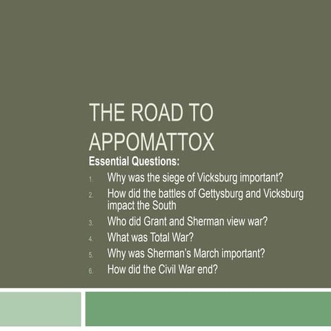 The Road To Appomattox | PPTX