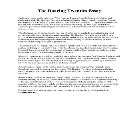 The Roaring Twenties Essay | PDF