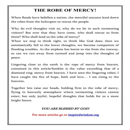 The robe of mercy | PDF | Christianity | Religion & Spirituality