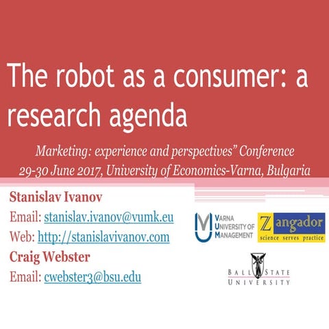 The robot as a consumer: a research agenda | PPT
