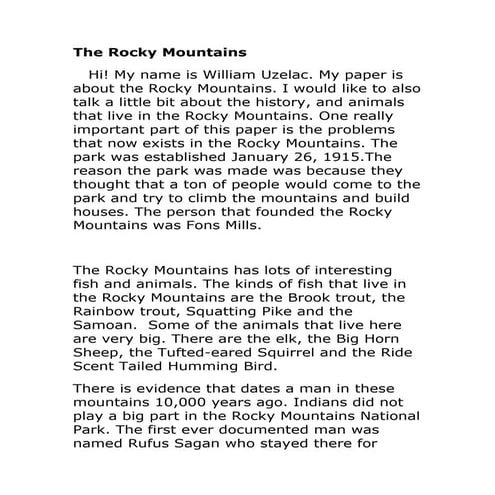 The Rocky Mountains | DOC