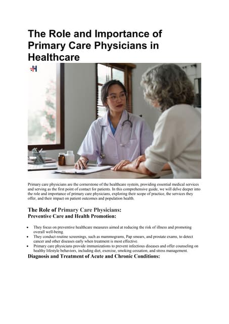 Primary Care's Role in Managing Chronic Diseases | PDF
