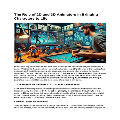 The Role of 2D and 3D Animators in Bringing Characters to Life.pdf