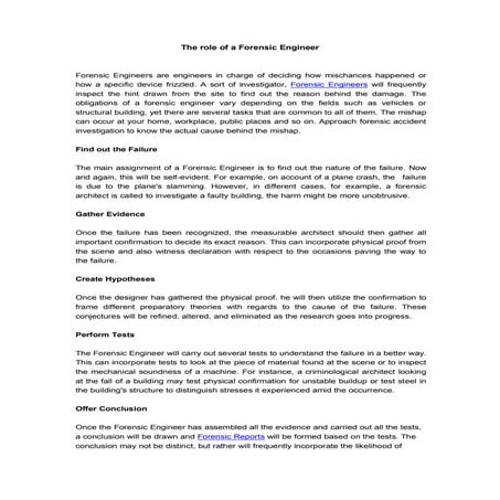 The role of a forensic engineer | PDF