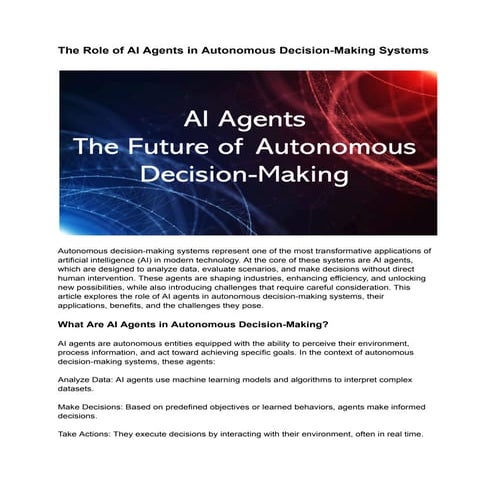 The Role of AI Agents in Autonomous Decision-Making Systems.pdf