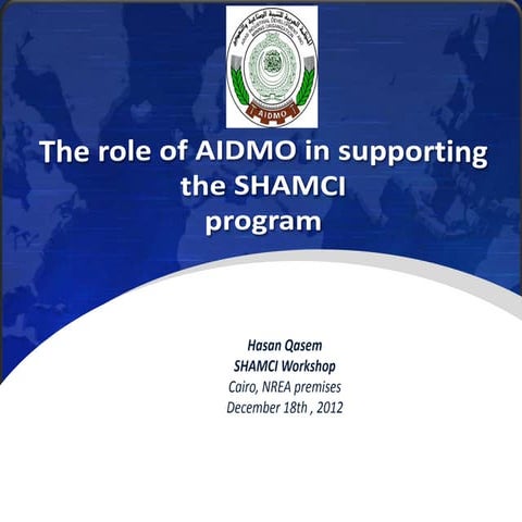 The role of aidmo in supporting shamci program | PPT
