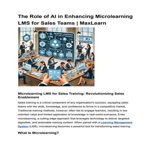 The Role of AI in Enhancing Microlearning LMS for Sales Teams _ MaxLearn.pdf
