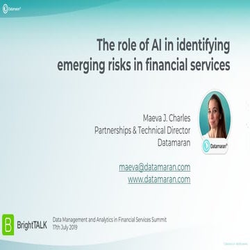 The role of AI in identifying emerging risks in financial services | PDF