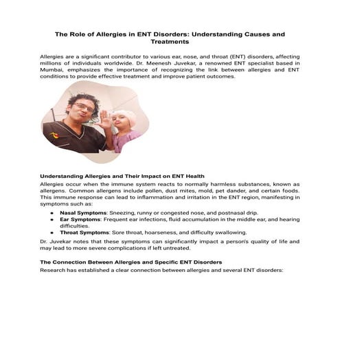 The Role of Allergies in ENT Disorders_ Understanding Causes and ...