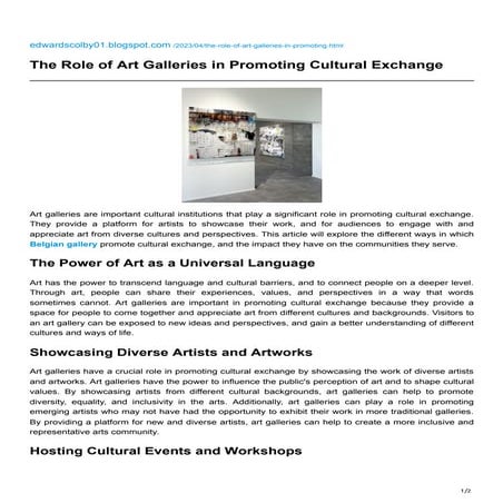 The Role of Art Galleries in Promoting Cultural Exchange | PDF