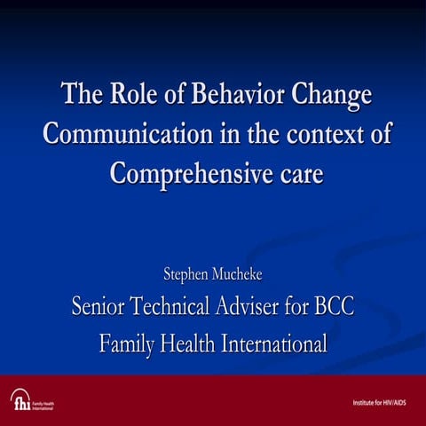 The role of bcc in the context of copmrehensive care steven | PPS