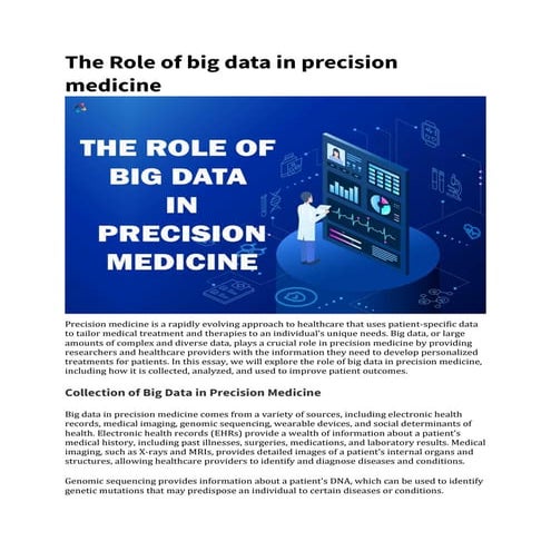 The Role of big data in precision medicine | PDF