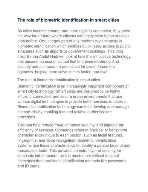 Role of Biometrics in CIVIL ID - Bahaa Abdul Hadi.pdf