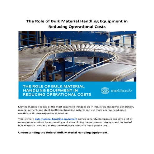The Role of Bulk Material Handling Equipment in Reducing Operational ...