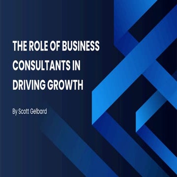 The Role of Business Consultants in Driving Growth by Scott Gelbard | PPT