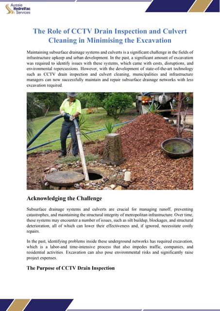 Benefits of CCTV Drain Inspection and Signs You Need One | PPT