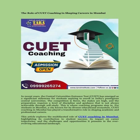 The Role of CUET Coaching in Shaping Careers in Mumbai.pdf