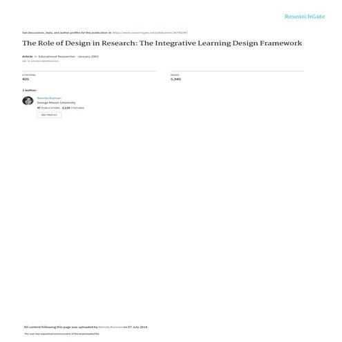 Integrative learning design framework (ildf) april 2013 | PPTX