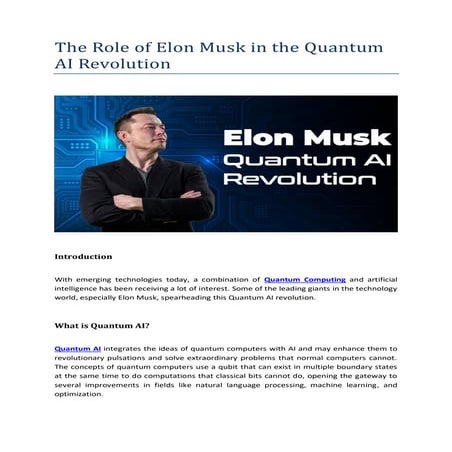 Elon Musk's Impact on the Quantum AI Revolution | PDF