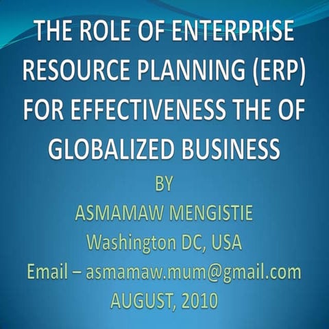 The role of erp for global businesses | PPSX