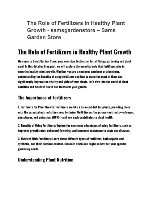 Tomato Fertilizers.pptx | Agriculture | Industries