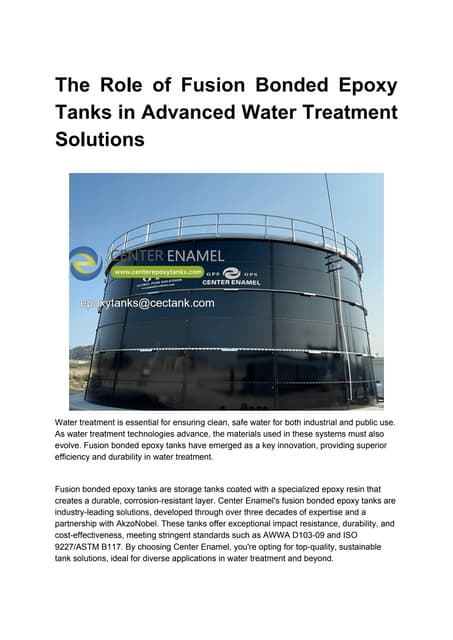 Advances in Plastic Water Tank Technology in India.pptx
