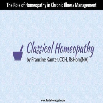 The Role of Homeopathy in Chronic Illness Management.pptx | Diseases ...