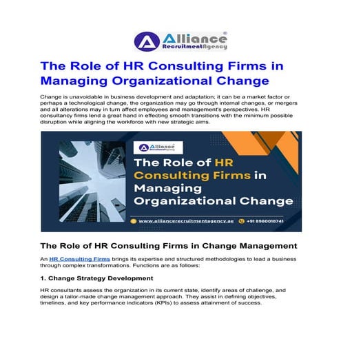 Role of HR in Change Management Training | PPTX