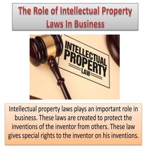 The role of intellectual property laws in business | PPT
