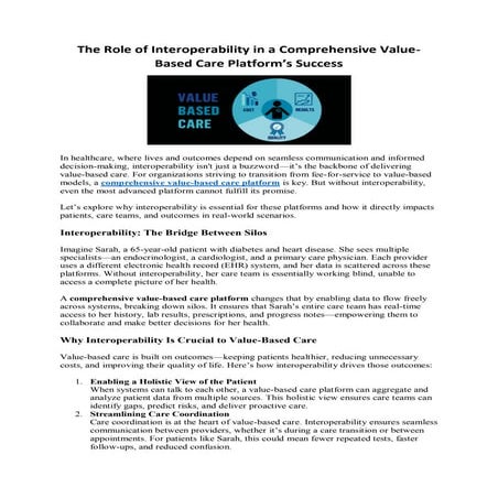 The Role of Interoperability in a Comprehensive Value Based Care ...